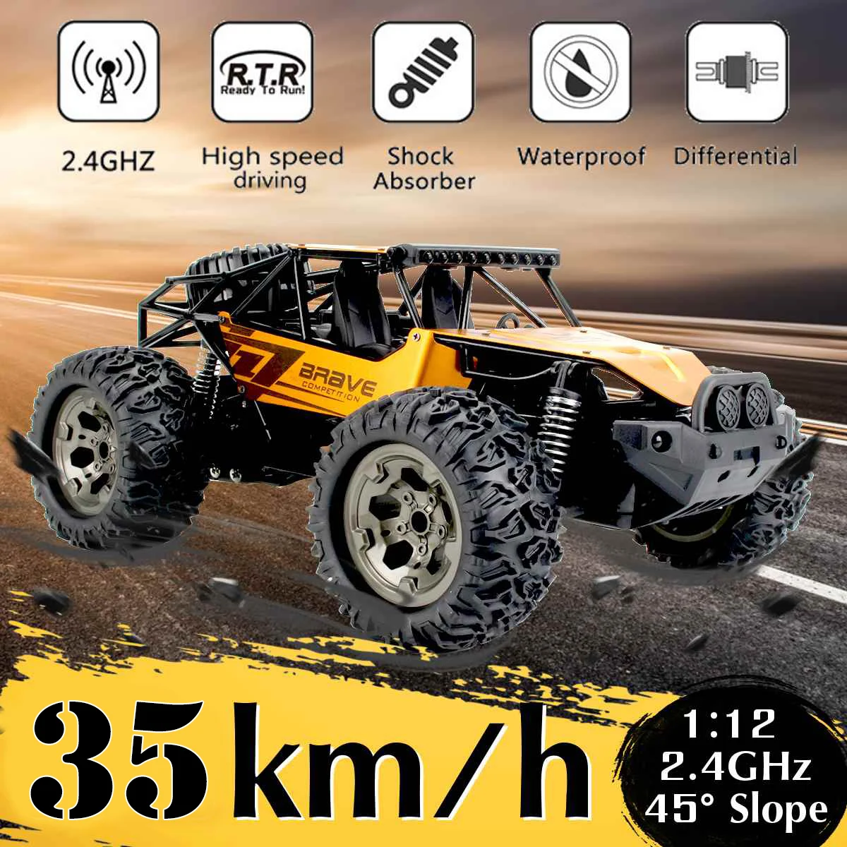 1/12 35Km/h RC Remote Control Car Off Road Racing Cars Vehicle 2.4Ghz ...