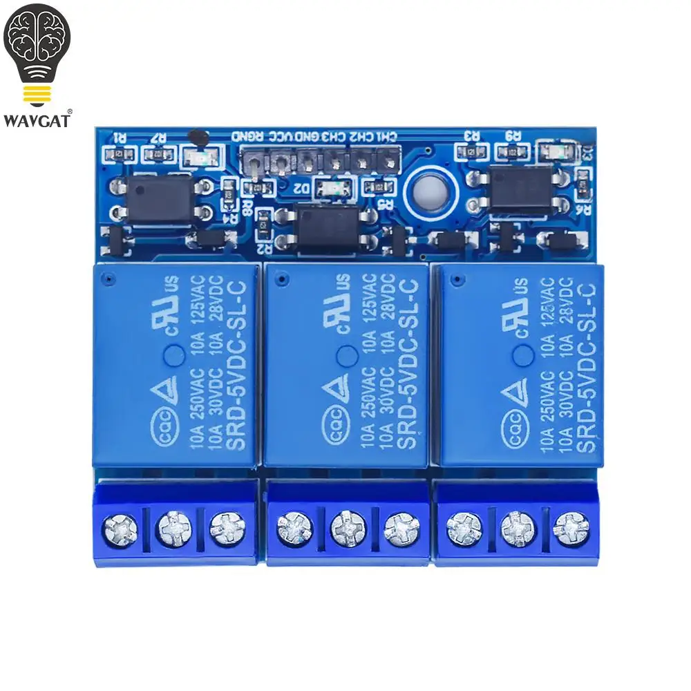 5V/12V 3 Channel Relay module is equipped with optical coupler to ...