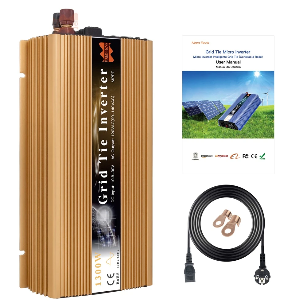 1300w Grid Tie Solar Inverter, 18v, 30v,36vdc, Max 1500w Solar Or Wind ...