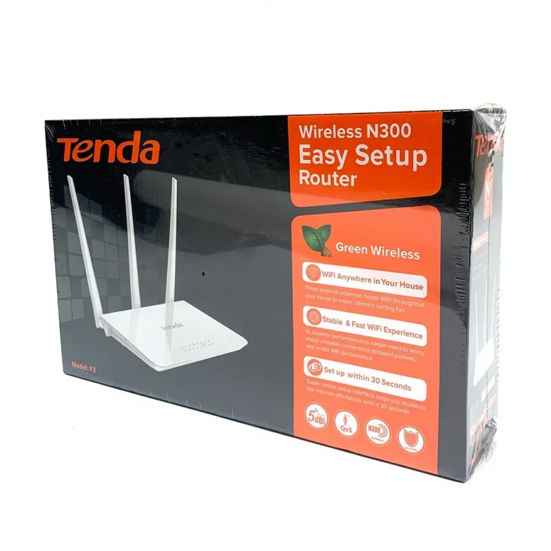 Tenda-F3-N300-Wireless-Wi-Fi-Router-with-High-Power-5dBi-Antennas ...
