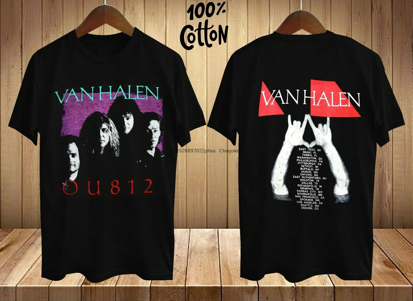 Vtg-1988Van-Halen-OU812-Tour-short-sleeve-T-Shirt-2-sides-size-US-t ...