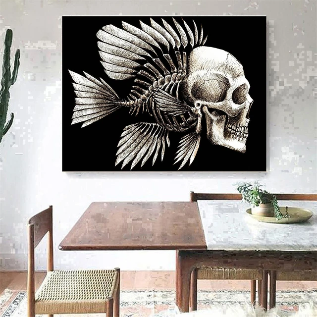Fish Skeleton Painting