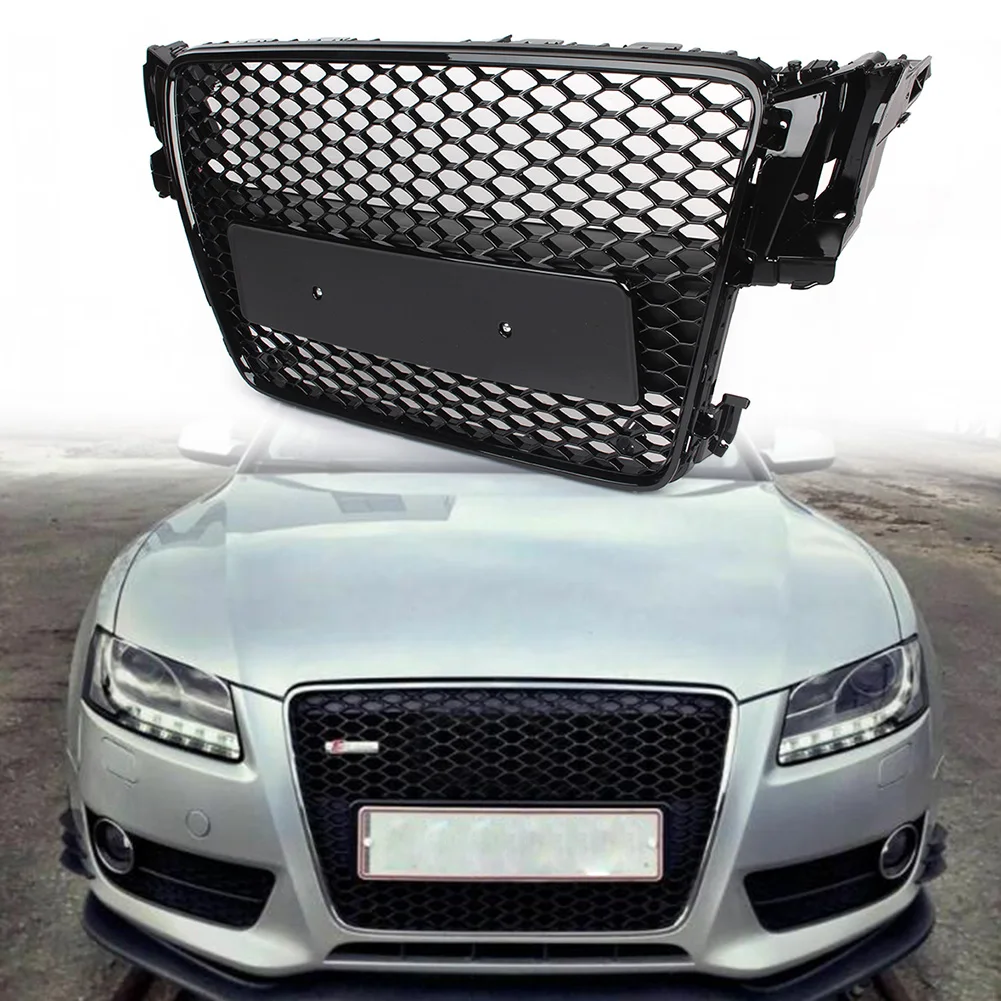 Gloss-Black-Car-Front-Bumper-Grille-For-AUDI-A5-B8-S5-8T-2008-2009-2010 ...