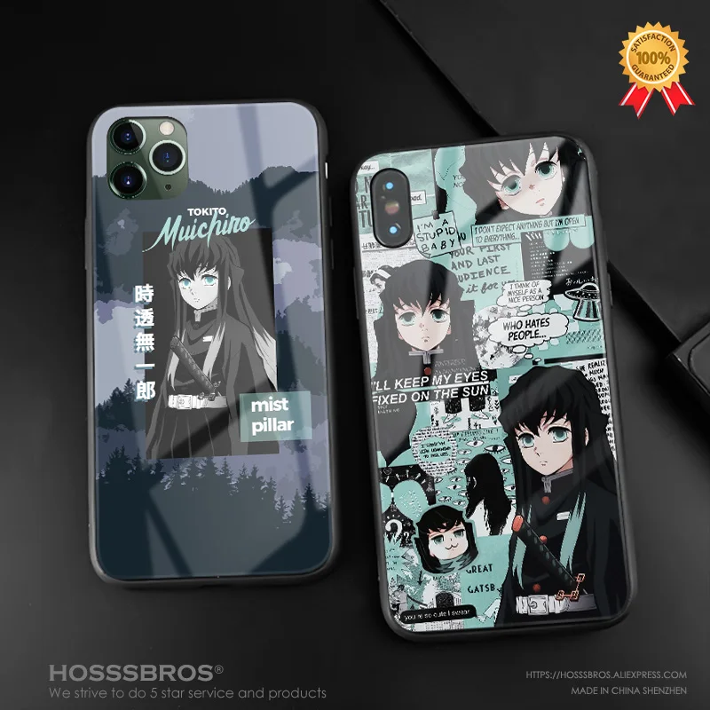 Muichiro Tokito Kimetsu No Yaiba Soft Silicone Glass Phone Case Shell ...