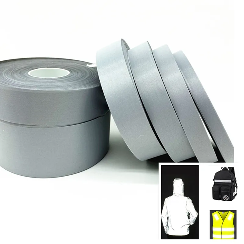 5 Yards/lot Highlight Reflective Ribbon Safety Silver Reflective Straps ...