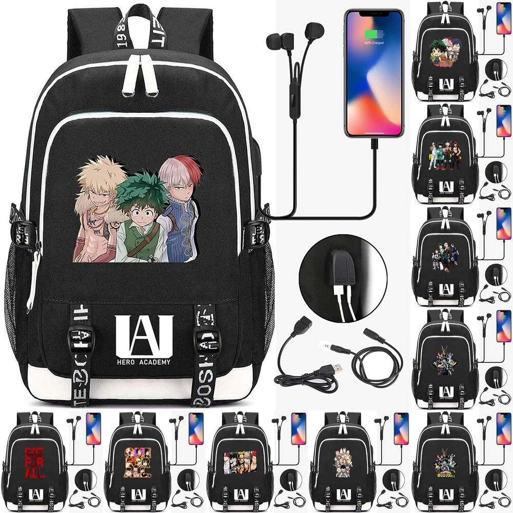 MHA-Backpack-Anime-My-Hero-Academia-Cosplay-Bookbag-One-For-All-Unisex ...