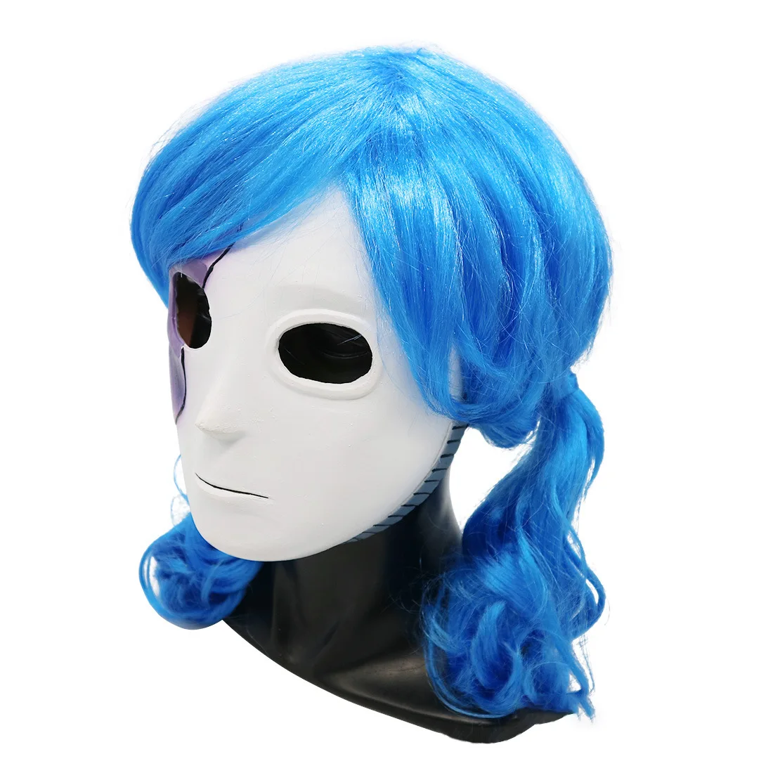 Game Sally Face Mask Sally Masks Blue Wig Sallyface Cosplay Wig Hallow ...