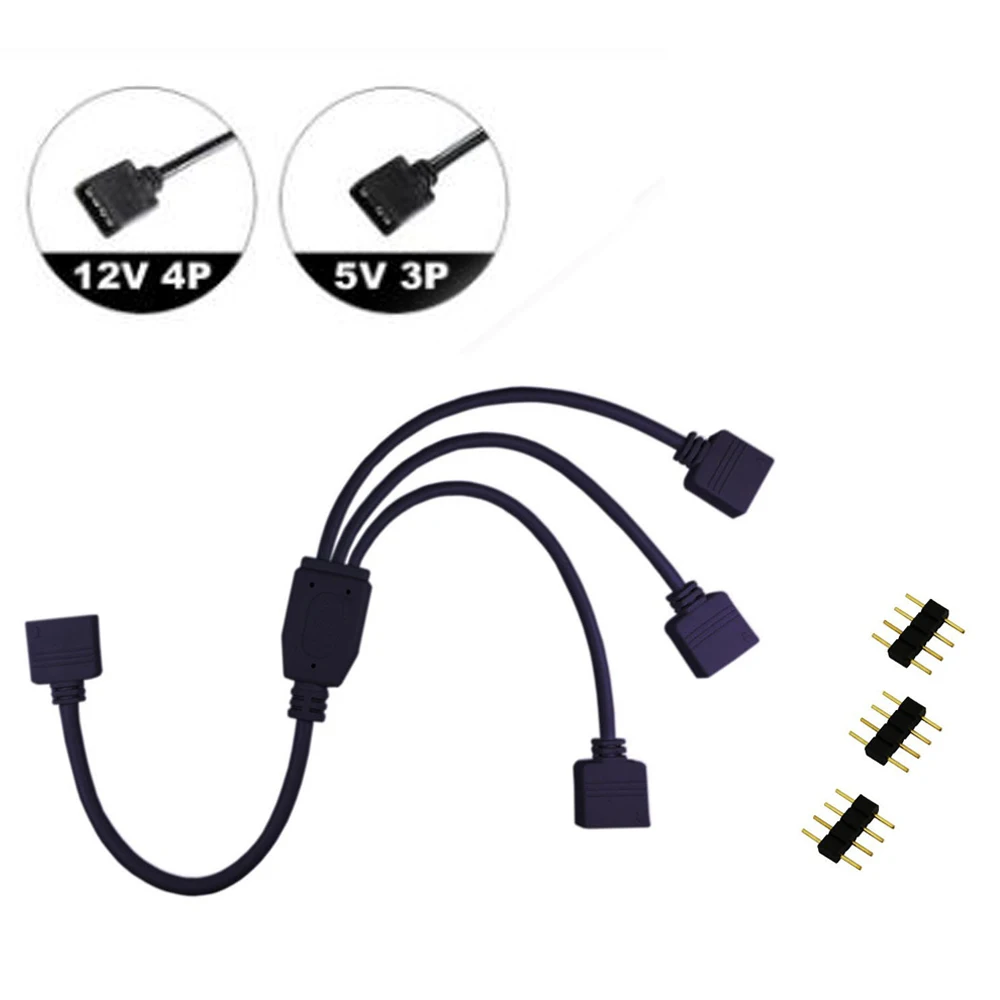 ARGB 5V 3Pin/12v 4pin RGB Extension Cable Adapter 30cm 1 to 1 2 3 4 ...