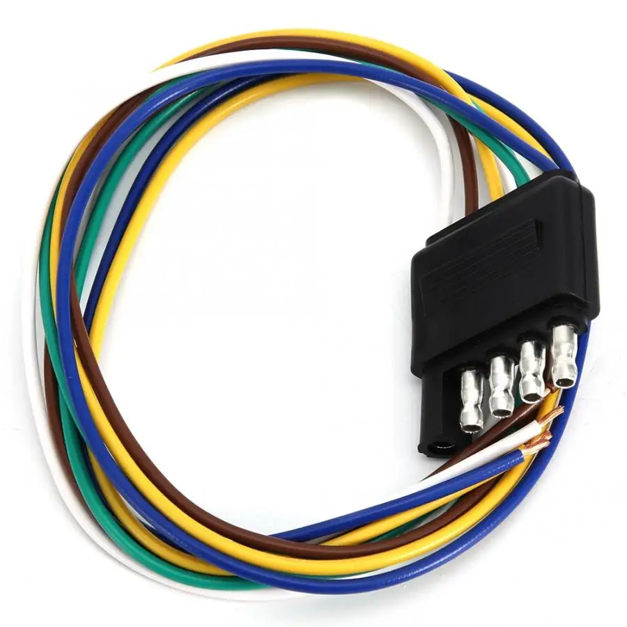 5 Pin Flat Plug 5 Way Flat Trailer Wire Harness Extension Connector ...