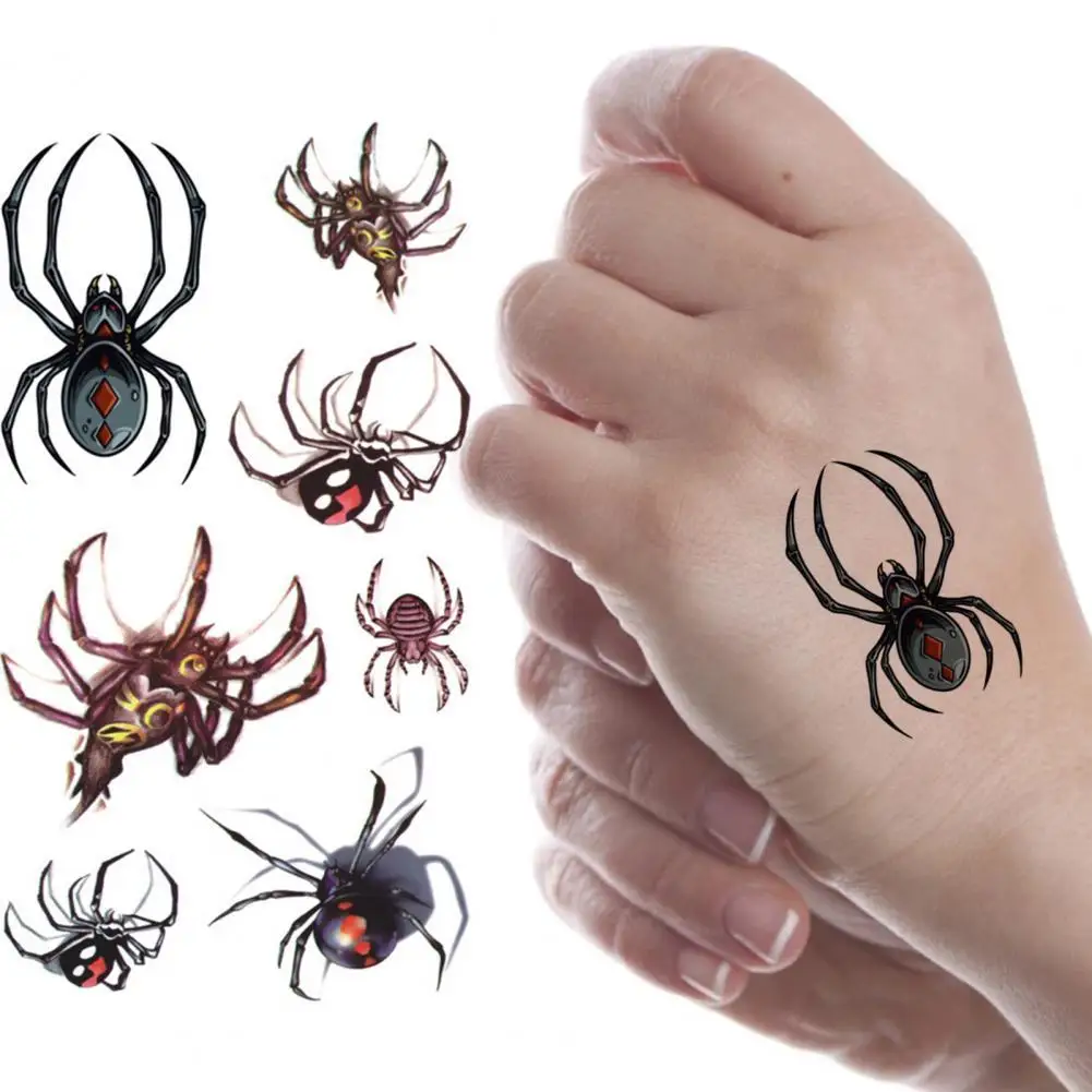 3D-Temporary-Tattoos-Waterproof-Spider-Fake-Tattoo-Sticker-Ultra-Thin ...