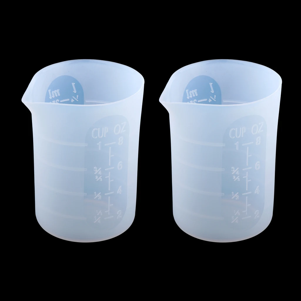 2 Pack Siliconen Epoxy Hars Mengen Cups 250Ml Maatbeker Diy Hars Lijm ...