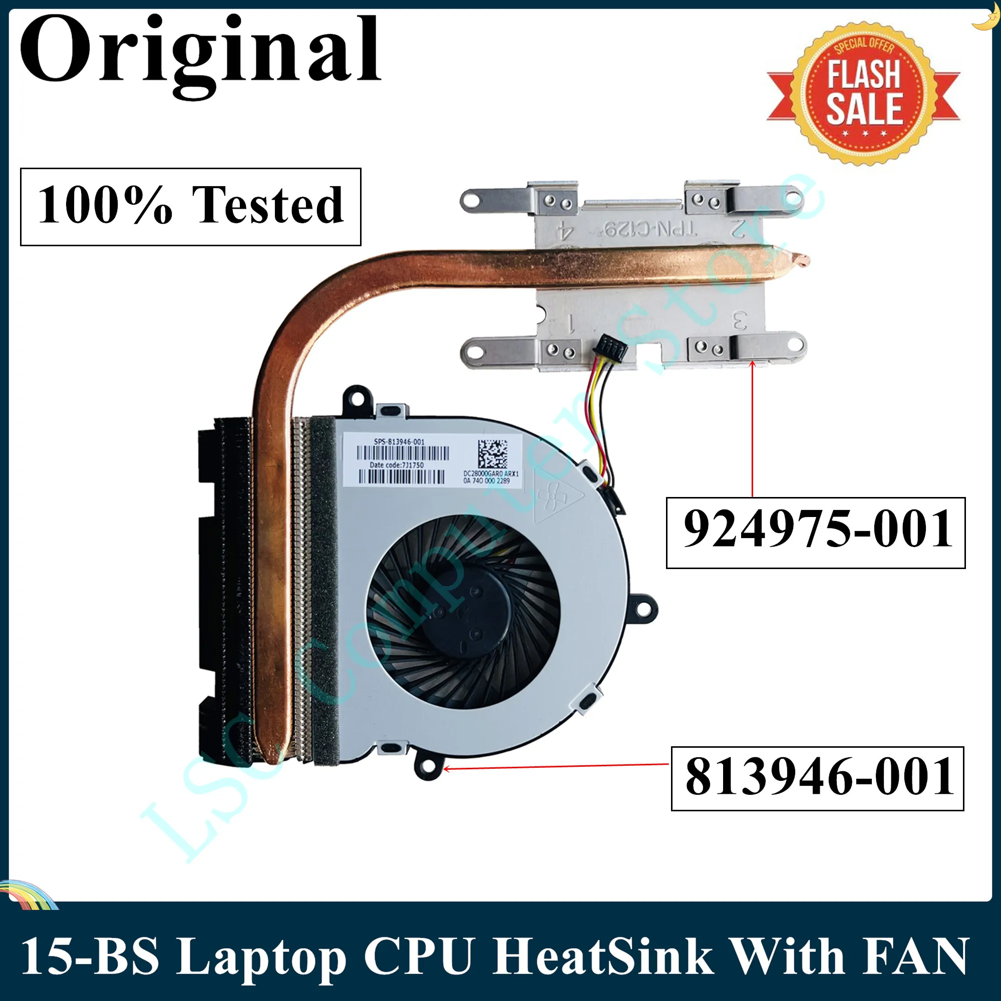 LSC-Original-For-HP-15-BS-Laptop-CPU-HeatSink-With-FAN-925012-001 ...