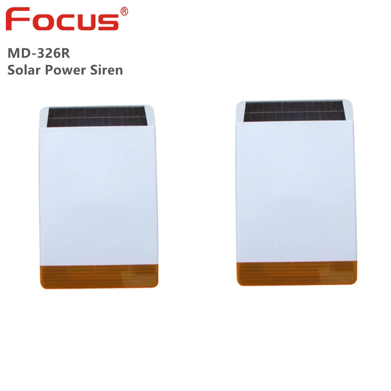Focus 433Mhz MD-326R Solar Power Siren Wireless External Alarm Strobe ...