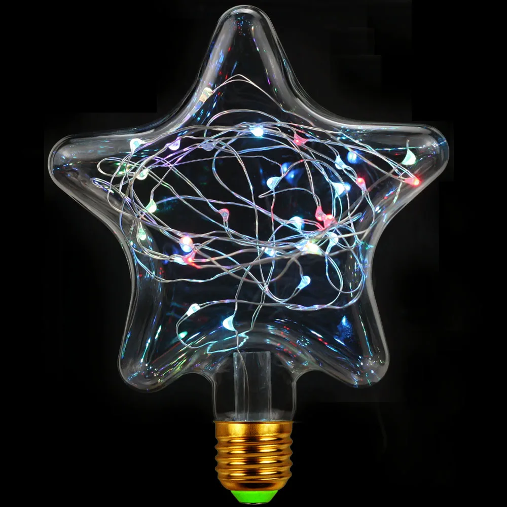 Tianfan Led Bulb Vintage Style Edison Bulb Star 3w Copper Wire Firework ...