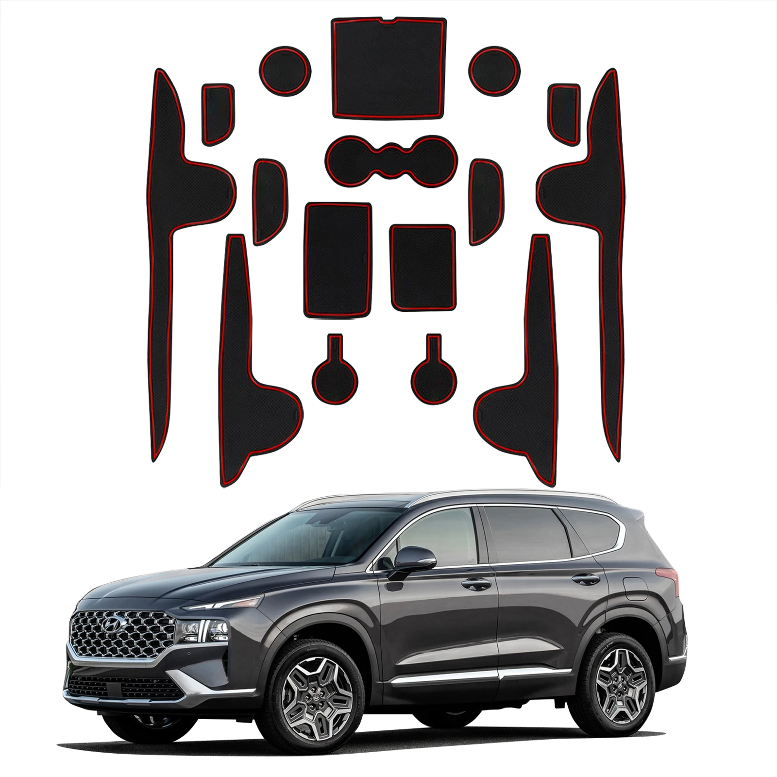 LFOTPP Car Door Groove Mat for Santa Fe TM 2021 2022 Anti slip Mat ...