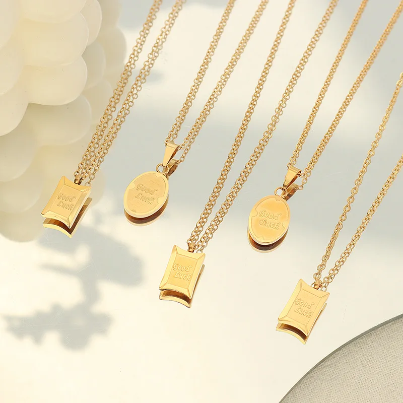 Collar-de-acero-inoxidable-chapado-en-oro-de-18k-colgante-cuadrado ...