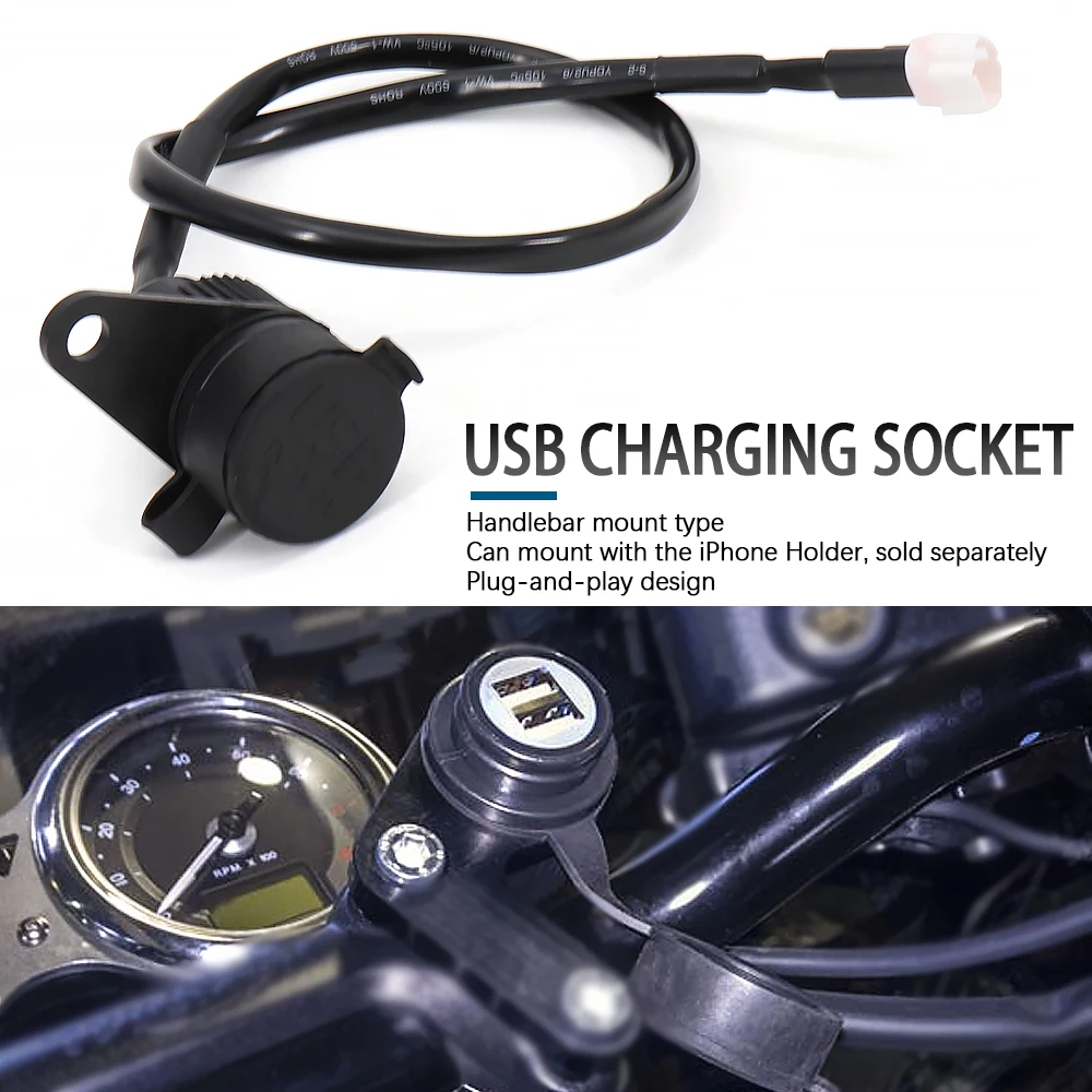 Chargeur de moto étanche avec prise USB, support de téléphone, YAMAHA ...