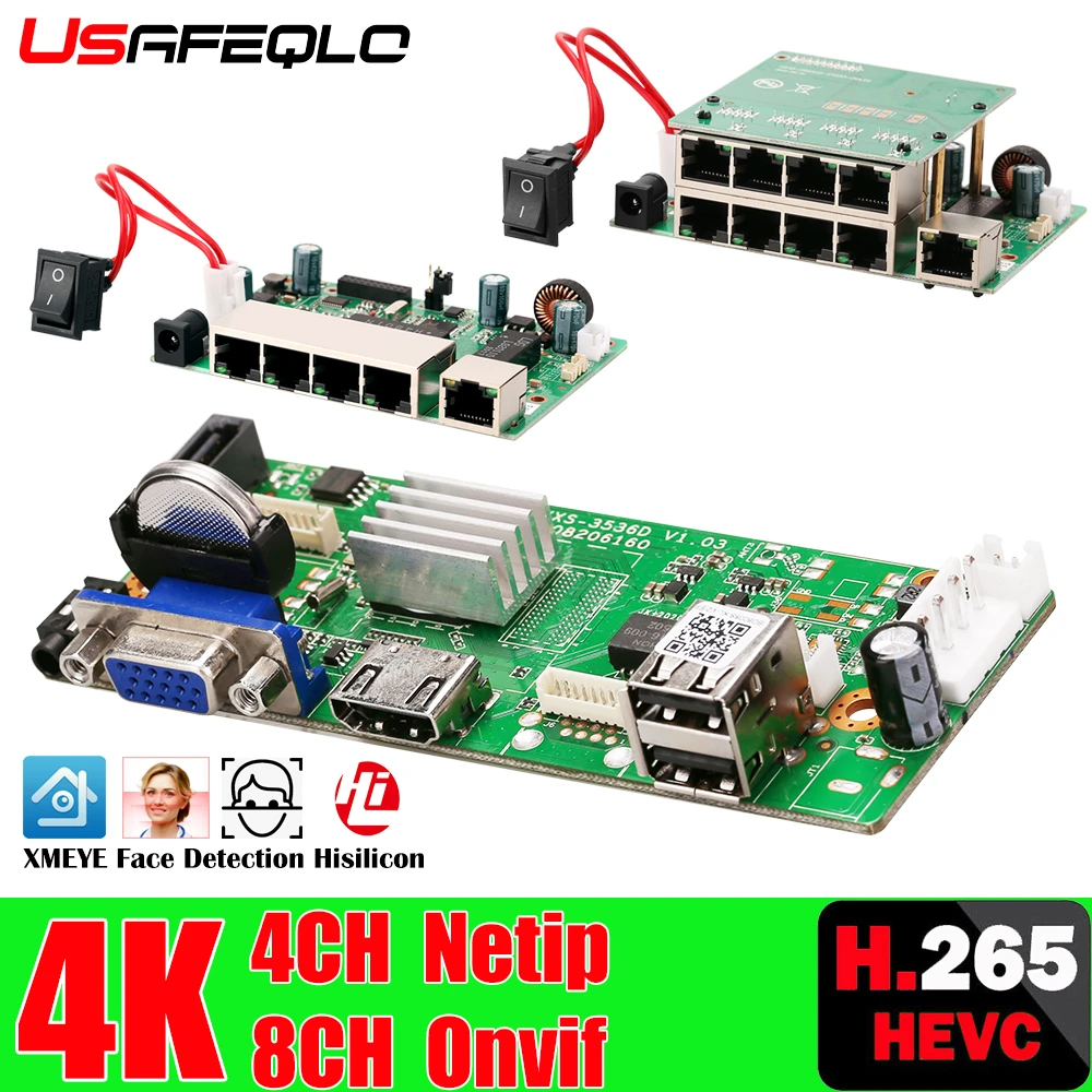 XMeye 4ch 8ch 4K 5MP POE NVR Face Recognition H.265+ Network Video ...