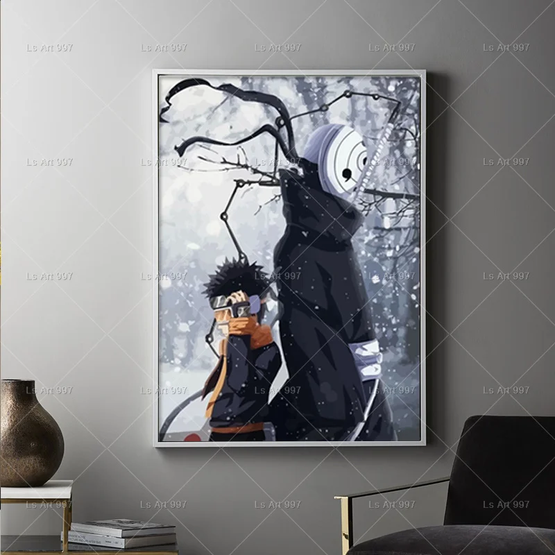 Japanese Anime Naruto Obito Uchiha Art Poster Oil Canvas Painting Mural ...