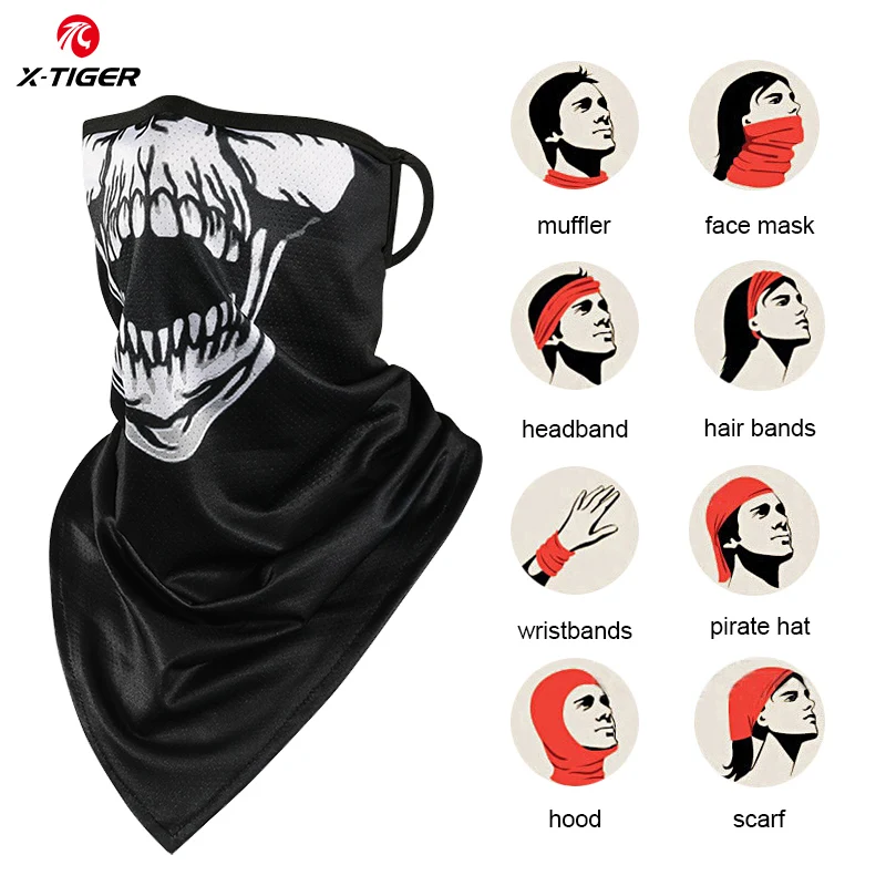 X TIGER Cycling Scarf Summer Bicycle Bandana Ice Silk Neck Cover MTB ...