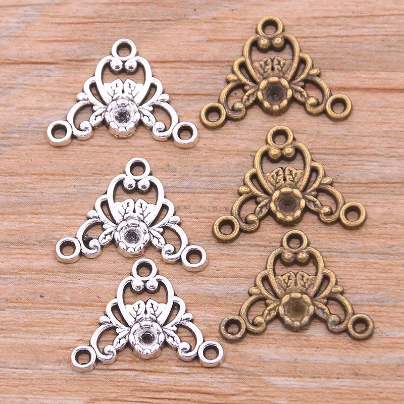 40Pcs-19-20MM-2-Color-Retro-Zinc-Alloy-Hollow-Flowers-Porous-Connectors ...