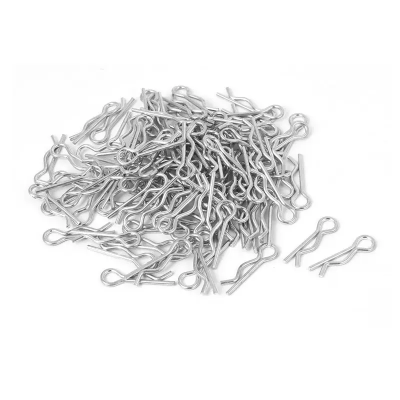 1.2 x 21 mm Spring Clasp Metal Cotter Pin Clip Clasp Silver 100 Pcs ...