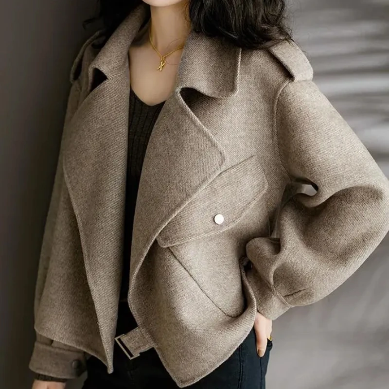 Women Twill Woolen Jacket Short Coat|Wool & Blends| - AliExpress