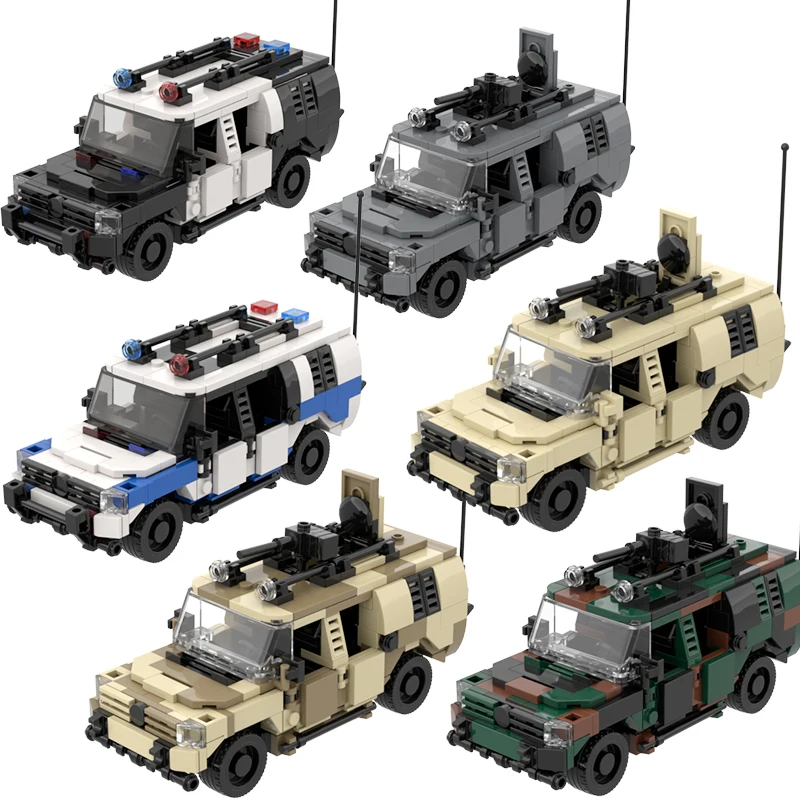 MOC-Military-Police-Patrol-Car-Off-Road-Vehicle-Building-Blocks-Model ...