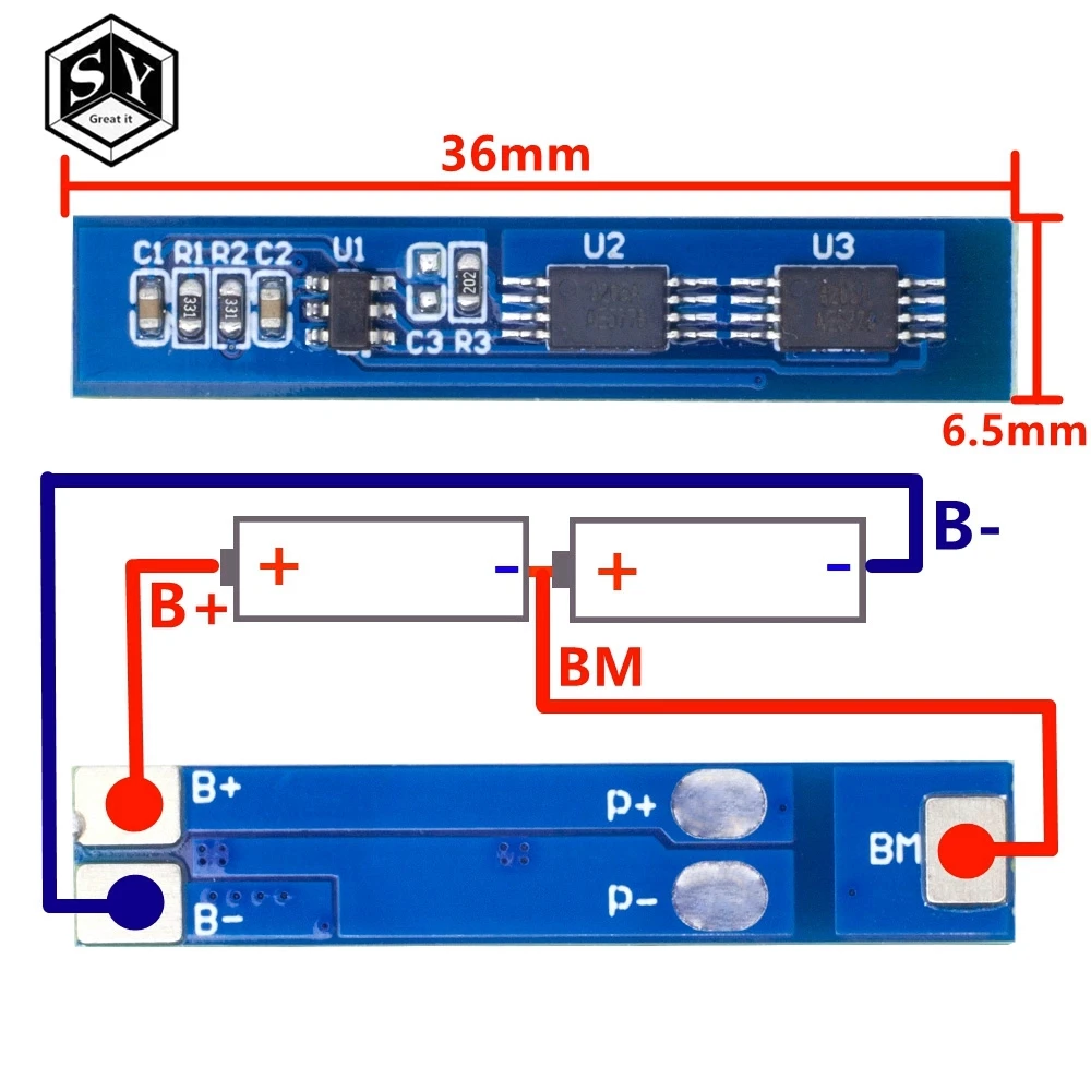 2S 3A Li-ion Lithium Battery 7.4v 8.4V 18650 Charger Protection Board bms pcm for li-ion lipo ...
