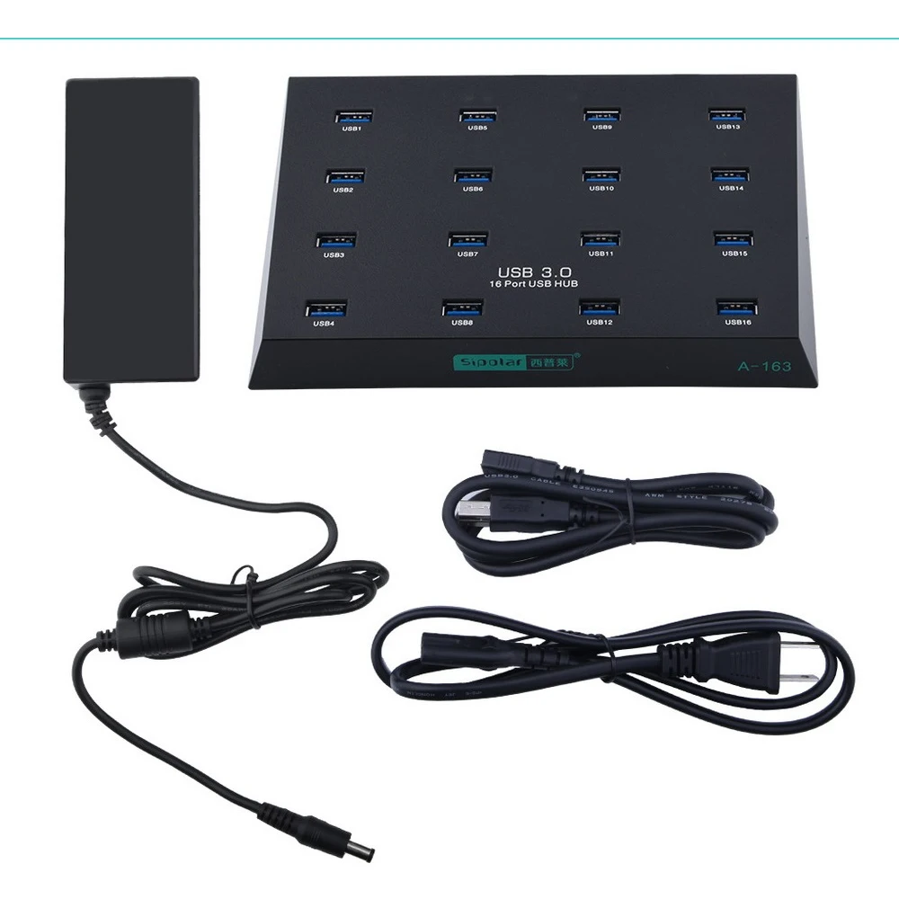 Sipolar A-163 16 Ports Industrial USB 3.0 Duplicator Hub for Batch Copy ...