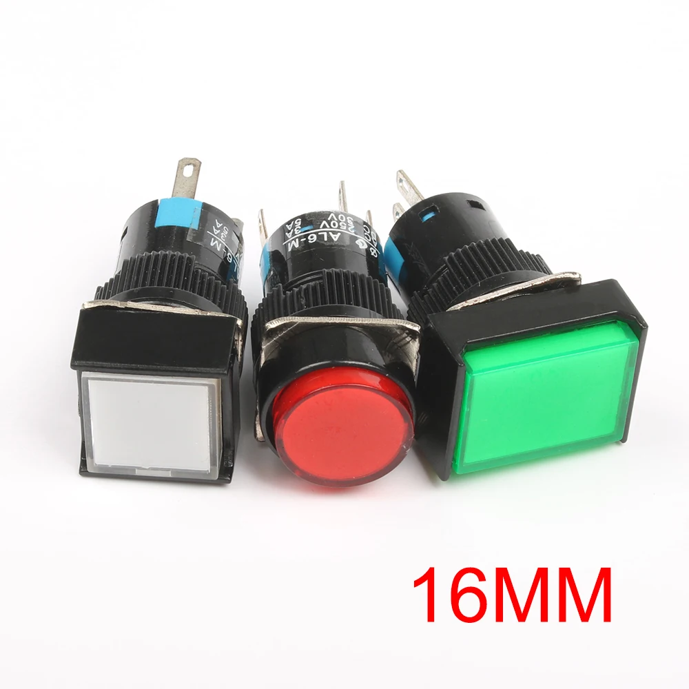 10pcs 12V 24V 220V momentary Illuminuted Maintained Push Button ...