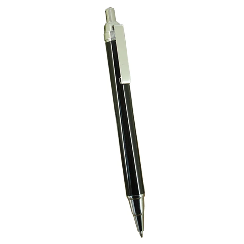 New-Arrival-Black-Ballpoint-Pen-Silver-trim-Unisex-Click-Ball-Pen-Slim ...