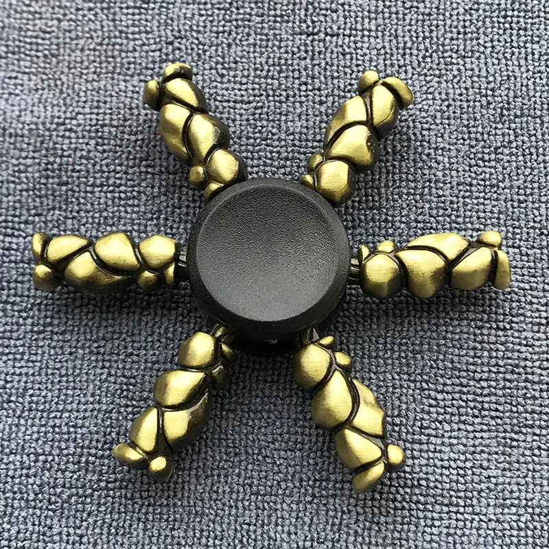 Fidget Spinner Brass Color Zinc Alloy Metal Hand Spinner Dice Bauhinia ...