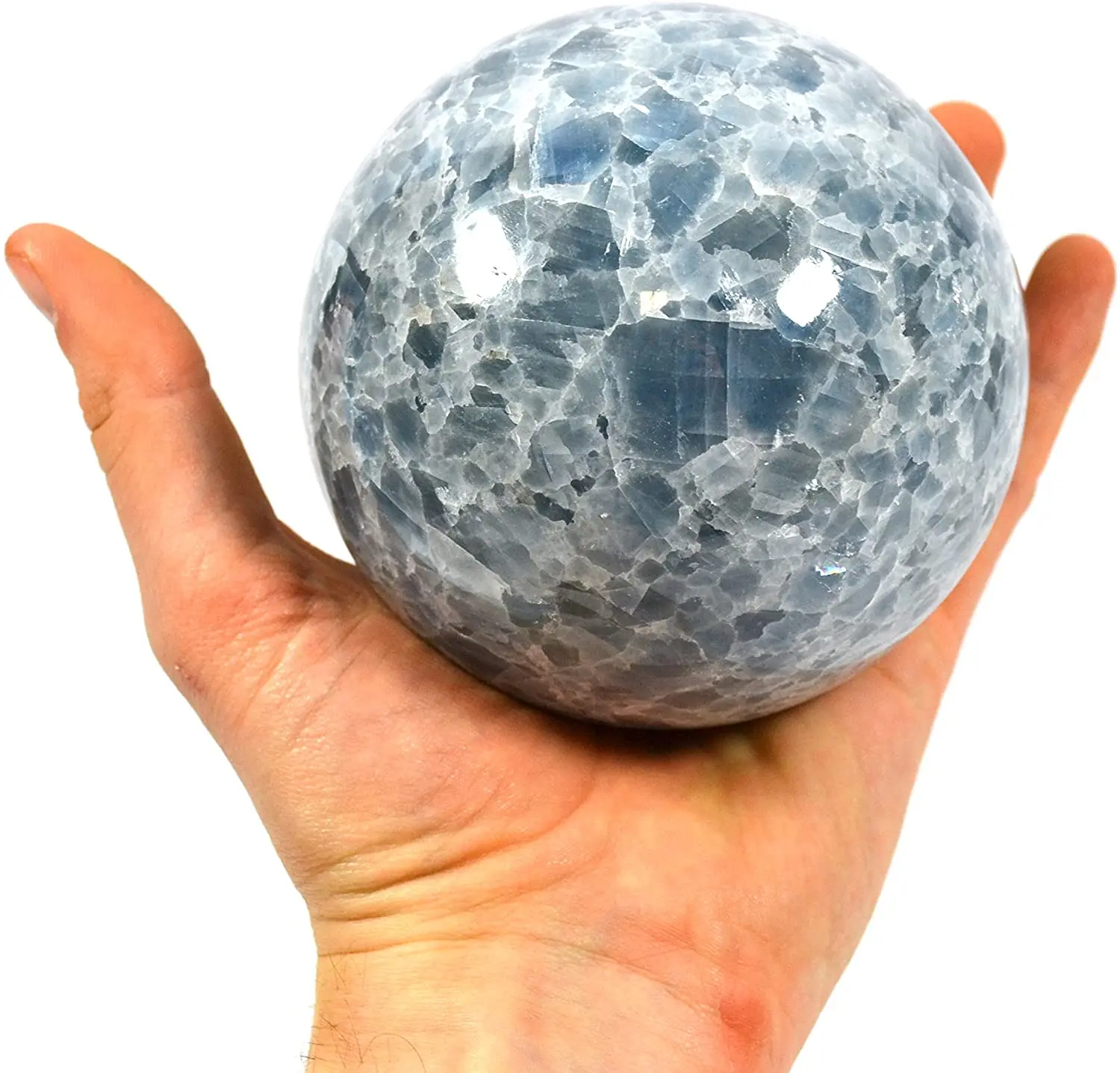 Home & Living 1pc Aquamarine sphere Rocks & Geodes Home Décor etna.com.pe