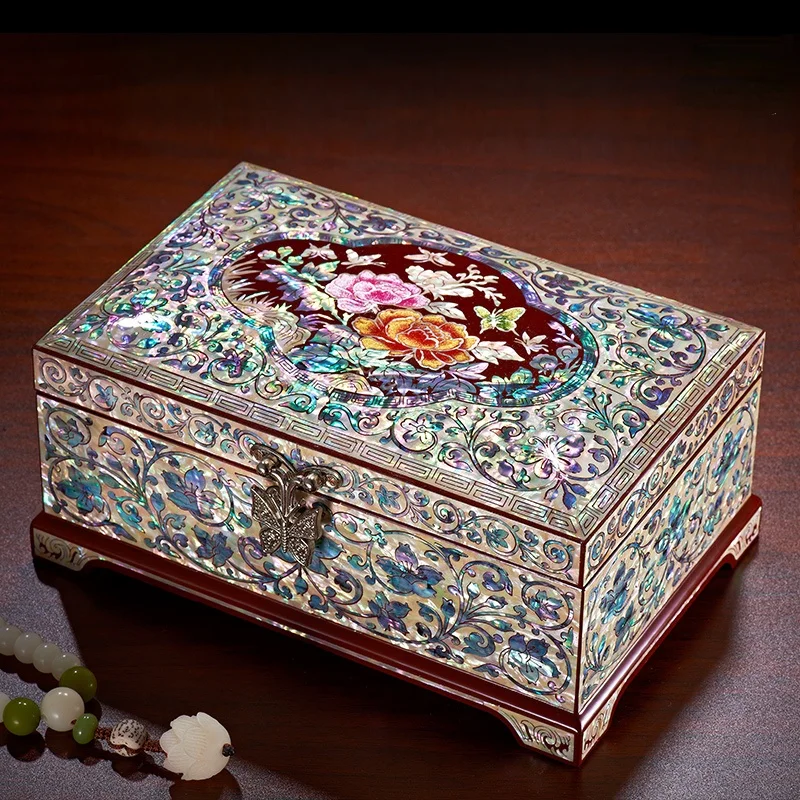 Luotian Lacquer Jewelry Box Princess Retro European style Wooden ...