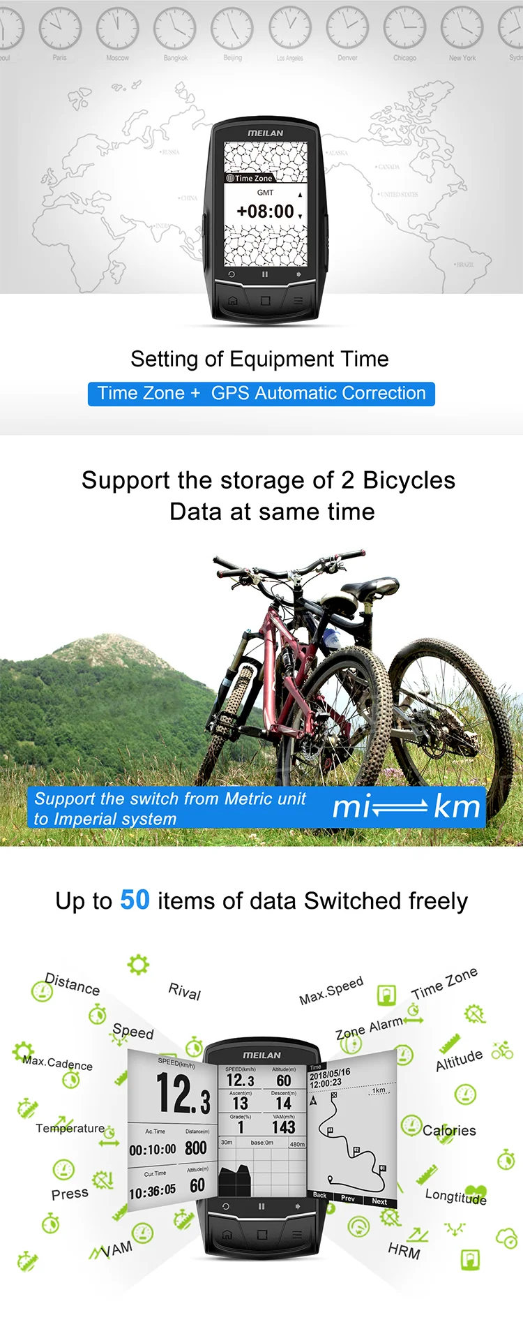 Compteur vélo,compteur de vélo sans fil M1 M2 M3 M4,Navigation GPS,Bluetooth 4.0,odomètre ...