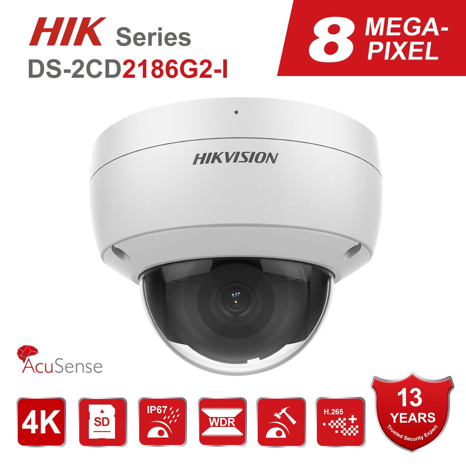 Hikvision DS-2CD2186G2-I 4K 8MP POE IP Camera Outdoor Security 3840* ...