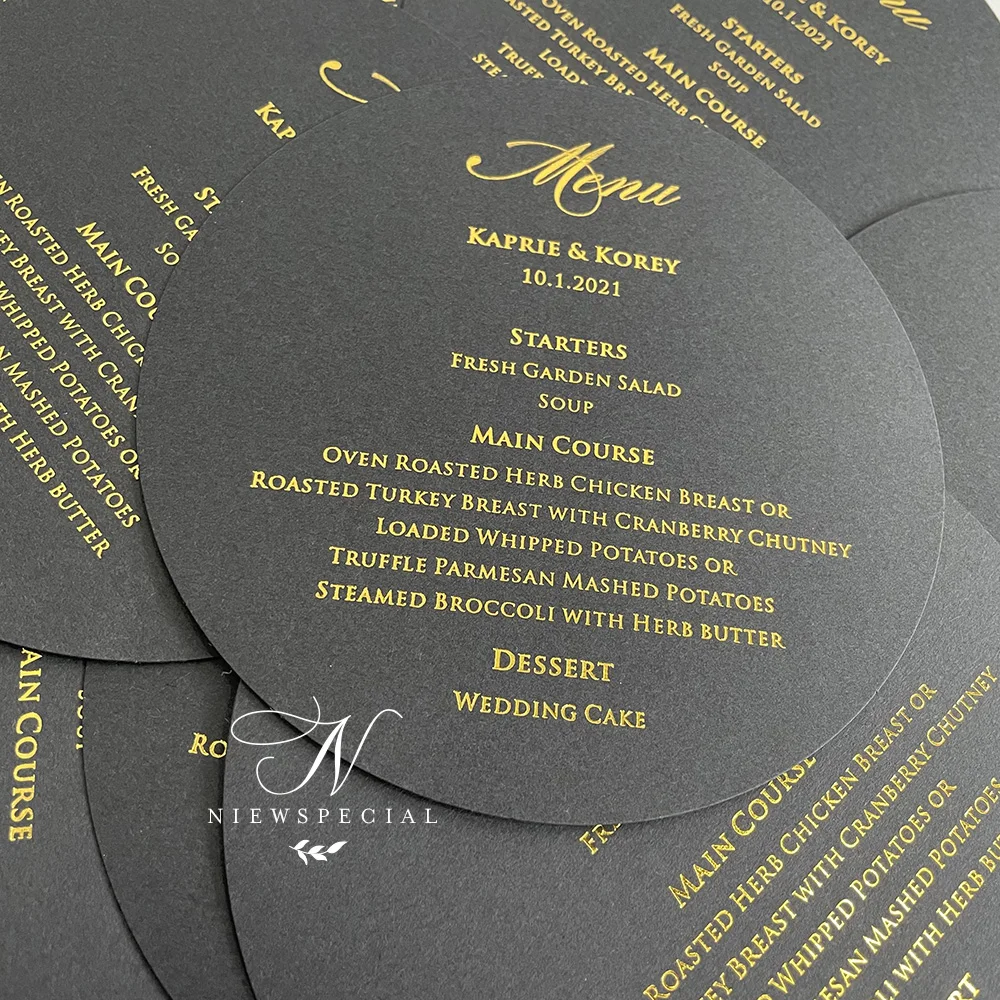 Round Dinner Menu Cards Templates
