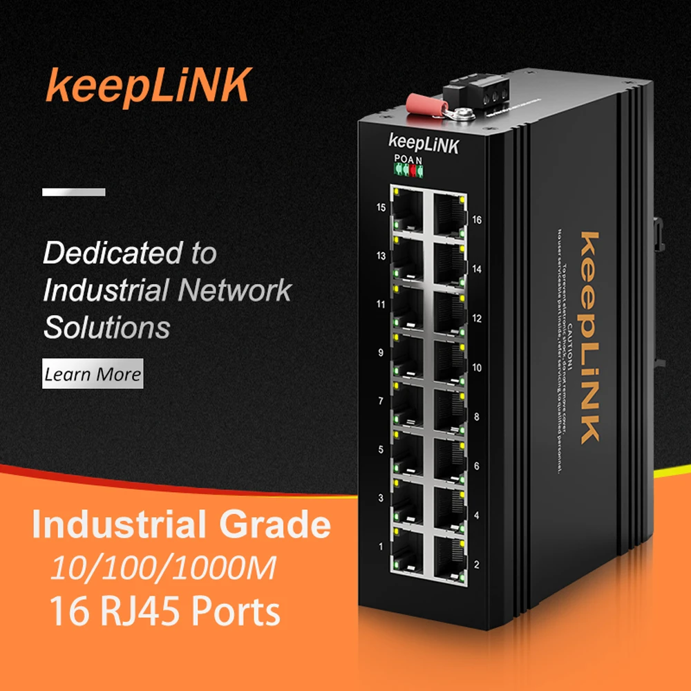 Industrial 16-port Gigabit 100/1000mpbs Unmanaged Ip40 Ethernet Network ...