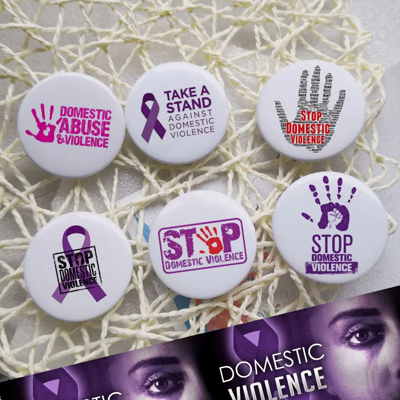 Stop-violence-domestic-ABUSE-violence-Tin-badges-pins-Take-a-stand ...
