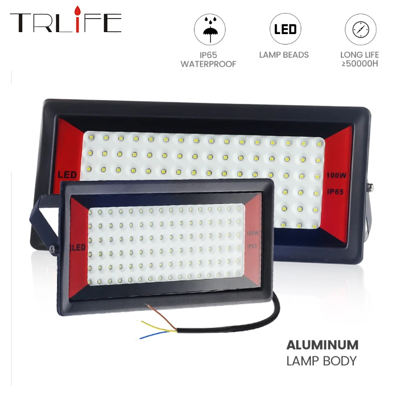 초박형 LED 투광 조명, 야외 스포트라이트, IP65 방수 LED 가로등, 조경 조명, AC 220V 240V, 50W, 100W|투광 조명등| - AliExpress