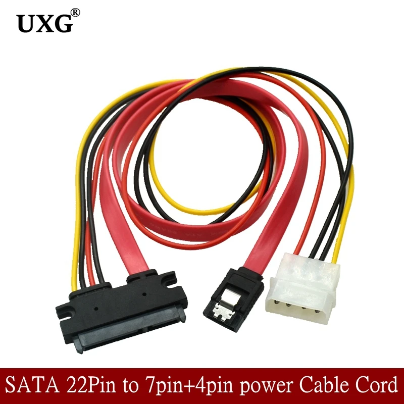 Newest 50cm 30cm SATA Combo 15 Pin Power And 7 Pin Data Cable 4 Pin ...