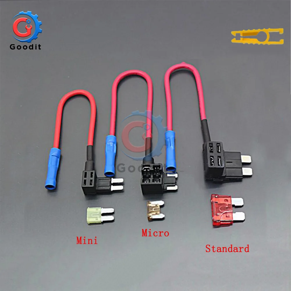 12V Fuse Holder Add a circuit TAP Adapter Micro Mini Standard ATM APM 12V Fuse Holder Add a circuit TAP Adapter Micro Mini Standard ATM APM