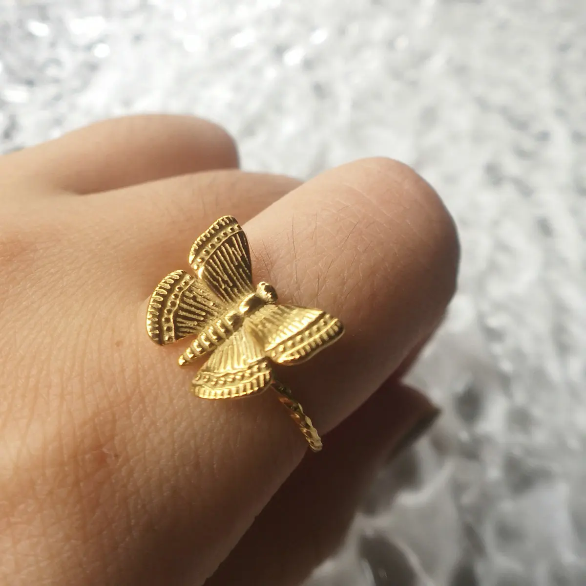 Adjustable-Butterfly-Stainless-Steel-Ring-Gold-Cubic-Stacked-Butterfly ...