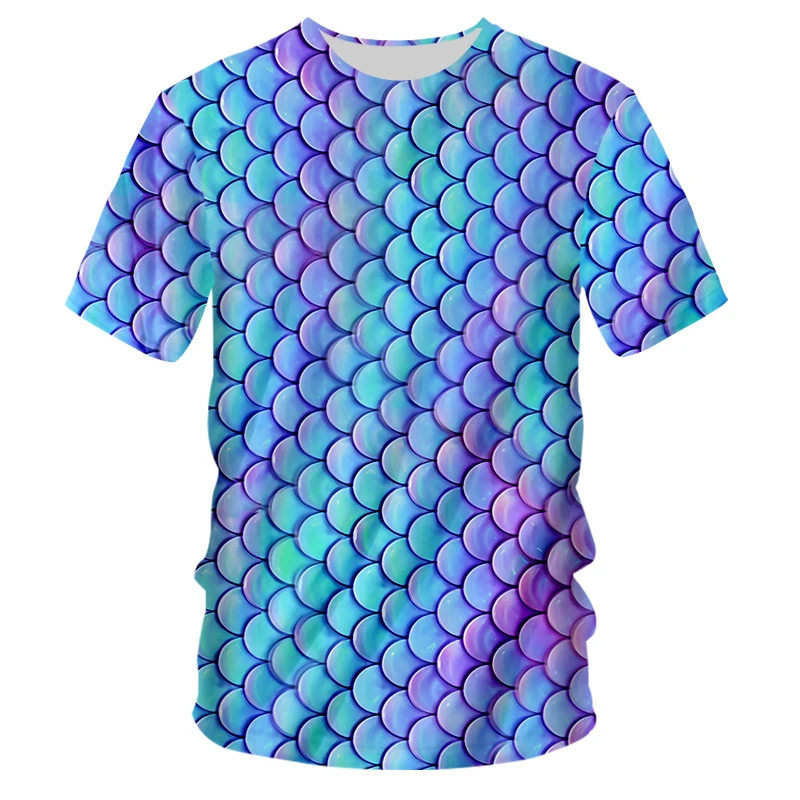 3D-Printed-T-Shirts-Colorful-Fish-Scales-Culture-Harajuku-Streetwear ...