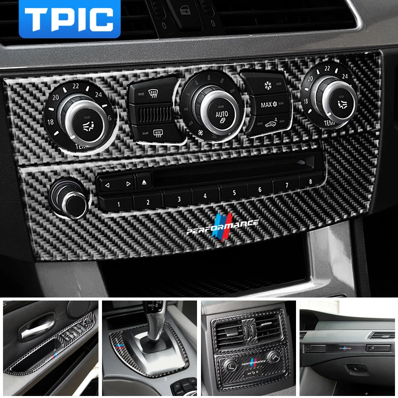 Tpic Carbon Fiber Interior Trim Sticker For Bmw E60 5 Series 2004-2010 ...
