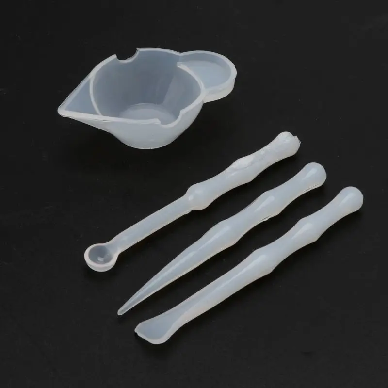4Pcs Silicone Mixing Cups Measuring Cups Stirrers Spoon Scraper For ...