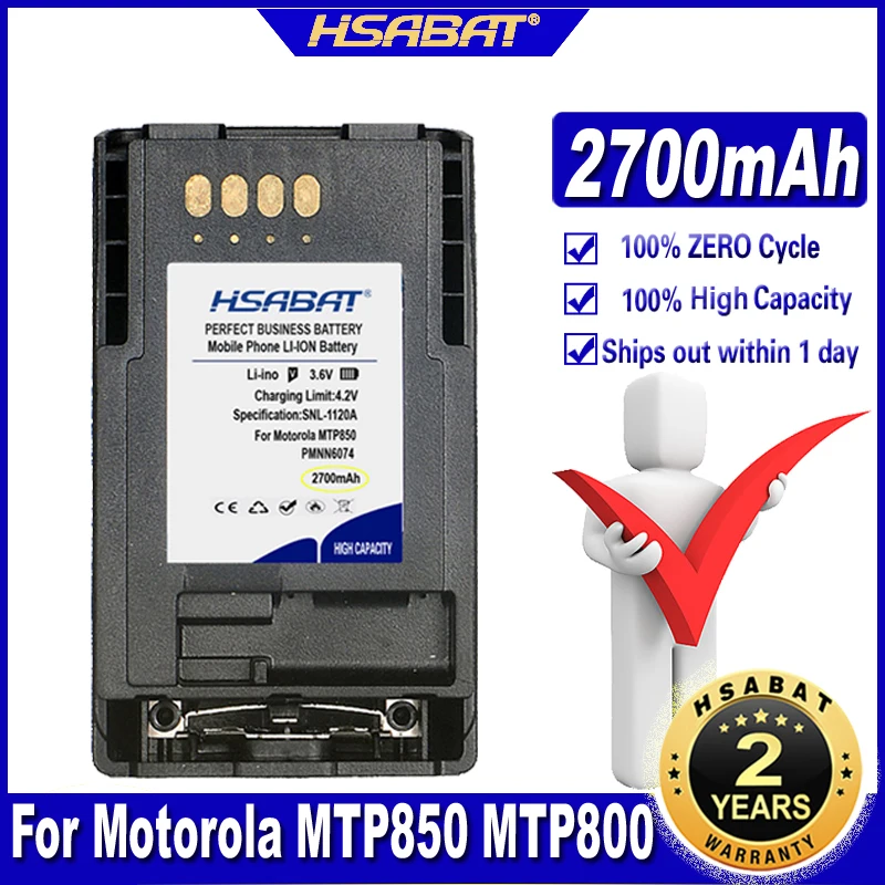 HSABAT MTP850 2700mAh Battery for Motorola MTP800 CEP400 FTN6574 ...