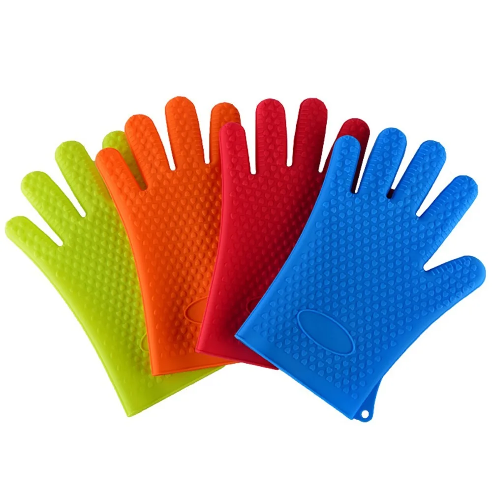 Guantes de silicona resistentes al calor, manopla para horno, parrilla ...