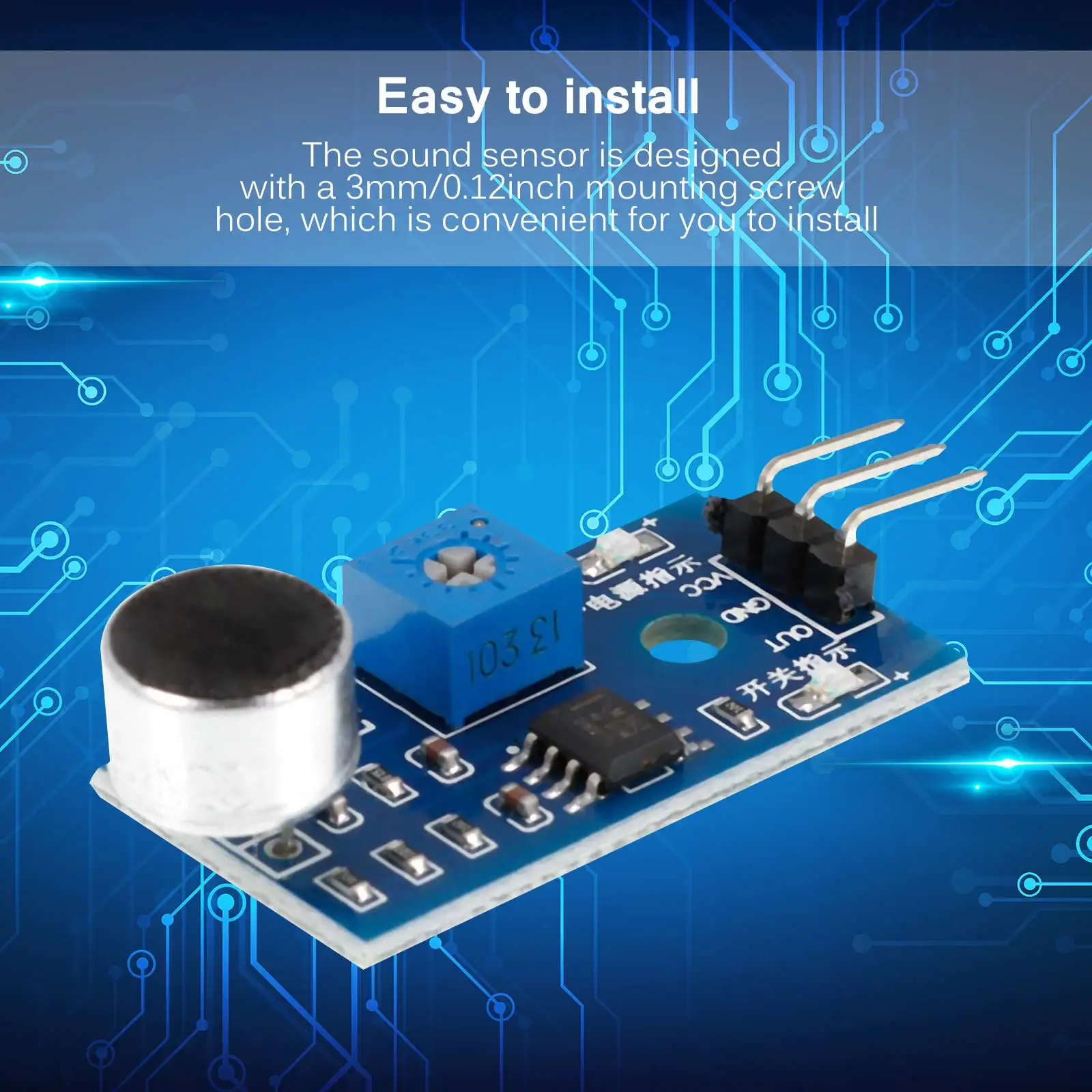4 pces 5v sensor de detecção de som módulo sensor de som para lm33 chip ...